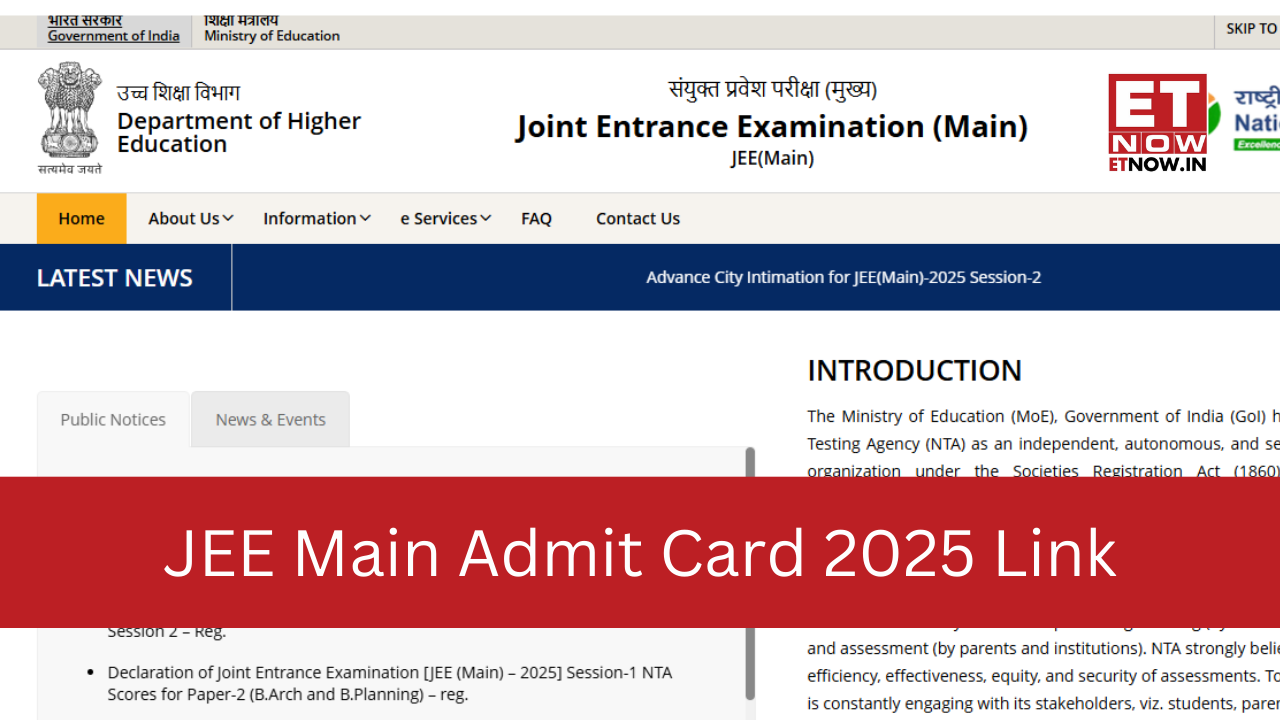 JEE Main Admit Card 2025 Link: Websites to download JEE Main hall ticket