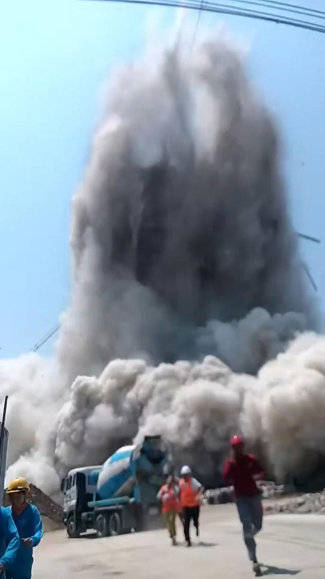 Huge 7.7 magnitude earthquake hits Bangkok, destroying apartment block