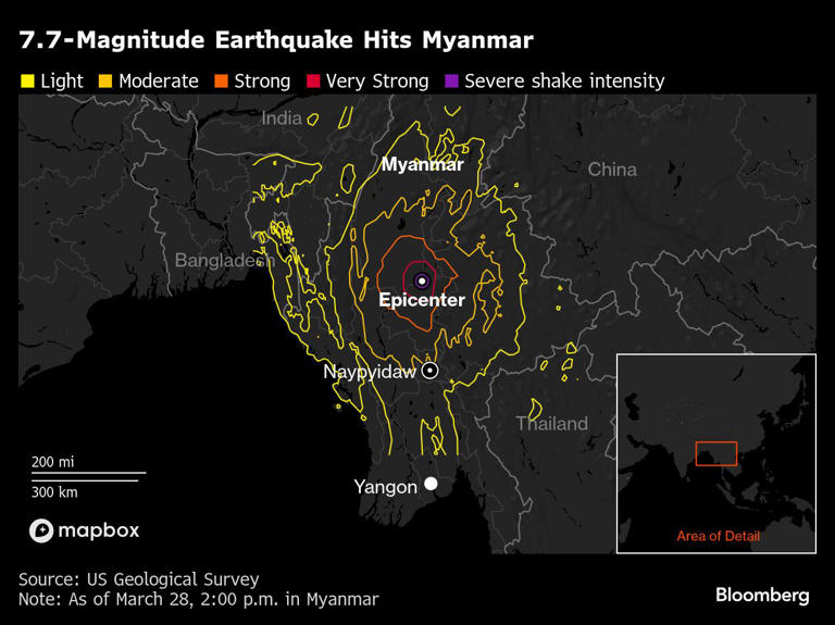 Strongest Myanmar Quake in a Century Rocks Thailand, Vietnam