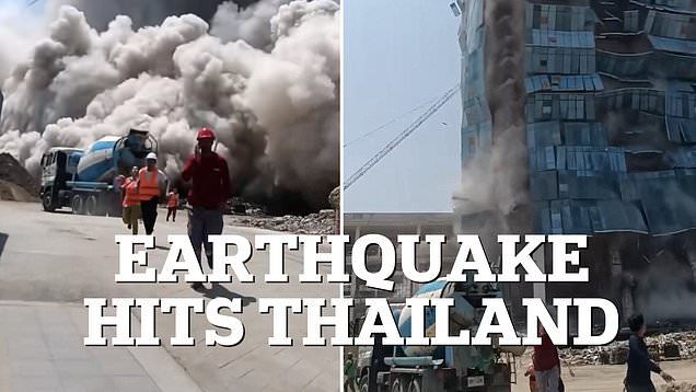 Apartment block in Thailand crashes to the ground during earthquake