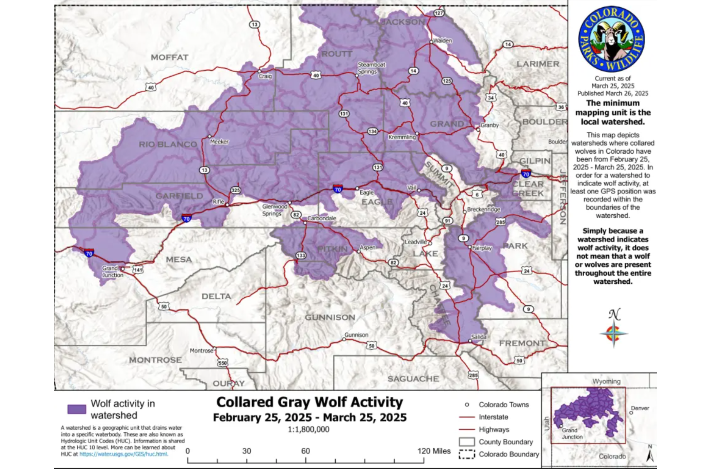 Colorado Wolf Map Shows Predators Expanding Territory