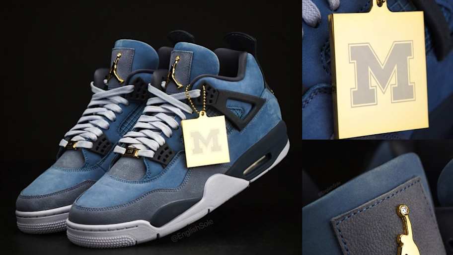 Air Jordan 4 Michigan PE shoe revealed ahead of Sweet Sixteen matchup