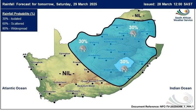 South Africa's weekend weather: cloudy skies and thundershowers across ...