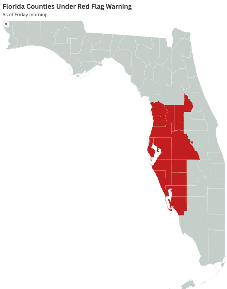 Florida Map Shows Counties Facing 'Critical' Fire Risk