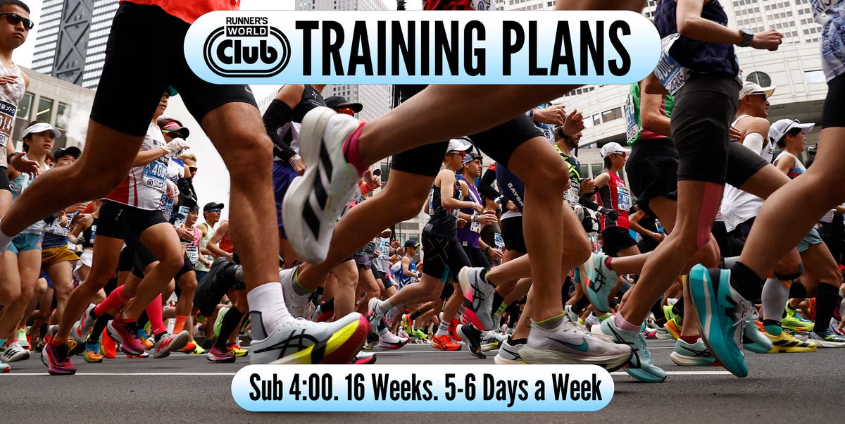 Looking to run a sub-4 marathon? This 16-week plan will get you there