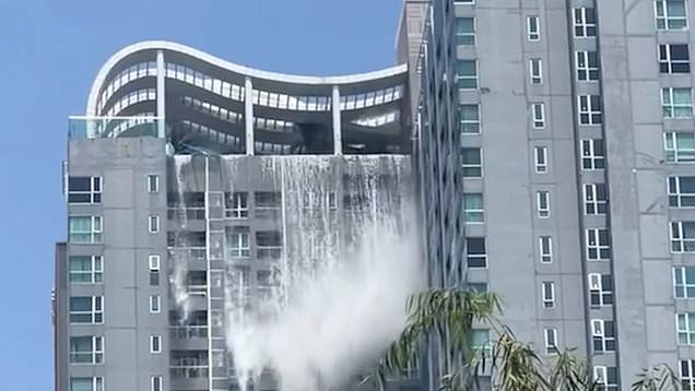Thailand earthquake: Water falls from rooftop swimming pools in Bangkok