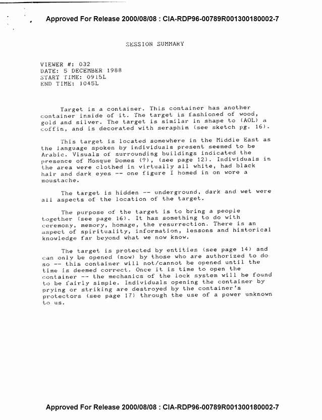 Dossier déclassifié de la CIA indiquerait prétendument l’emplacement de ...