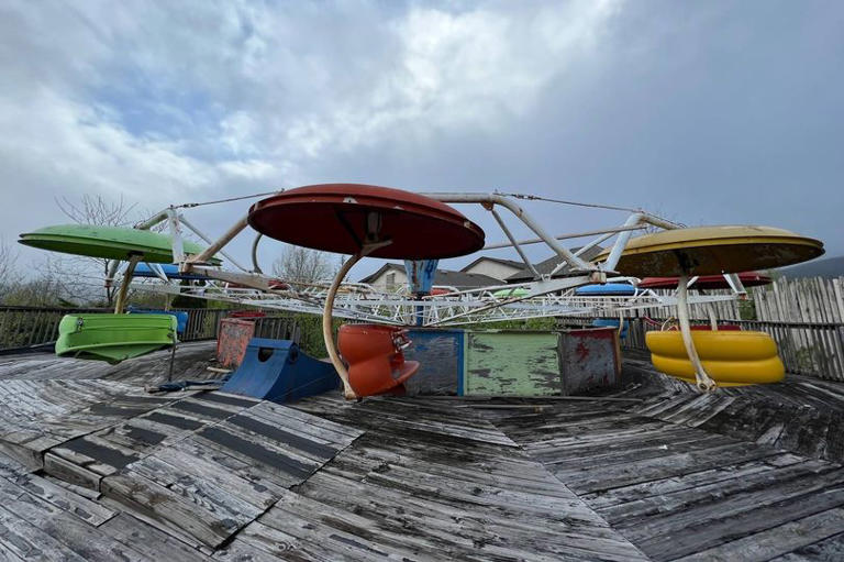 Inside eerie abandoned theme park with rotting piles of tickets and ...