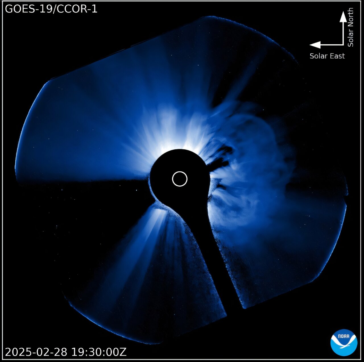 NOAA's GOES-19 satellite releases new coronagraph data to public