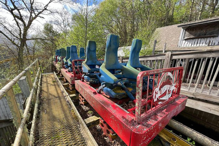 Inside eerie abandoned theme park with rotting piles of tickets and ...