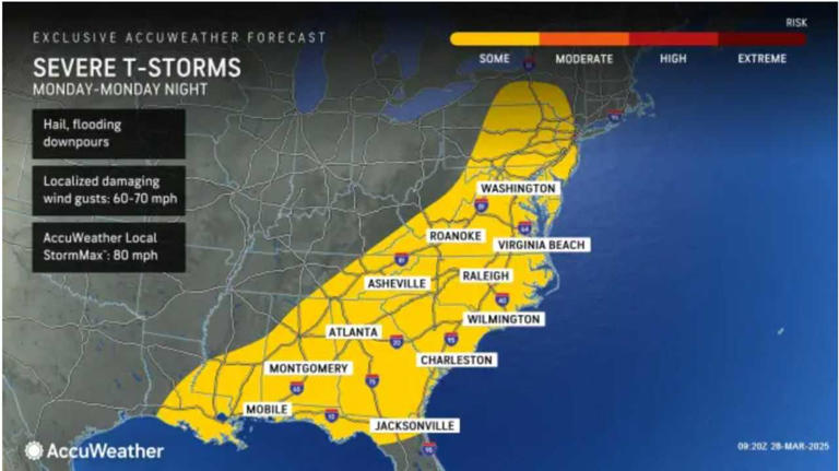 New System Will Bring Severe Storms To Much Of East Coast: Here's Timing