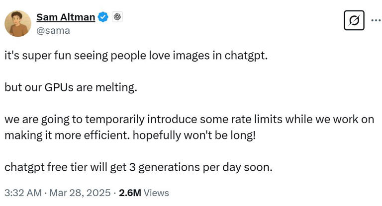 ‘our Gpus Are Melting — Openai Puts Limiter In After Ghibli Tsunami