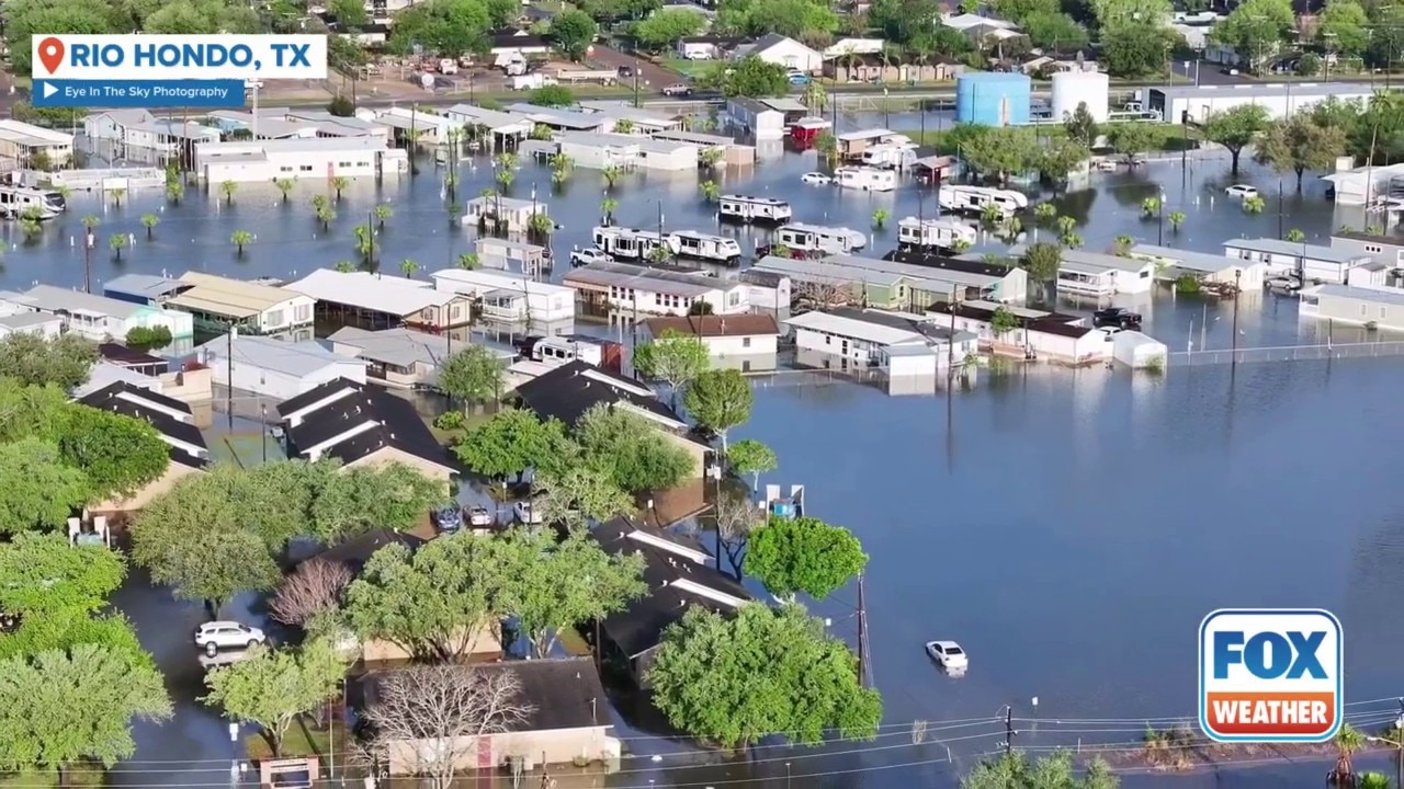 Watch: Drone video shows widespread flood damage in Rio Hondo, Texas