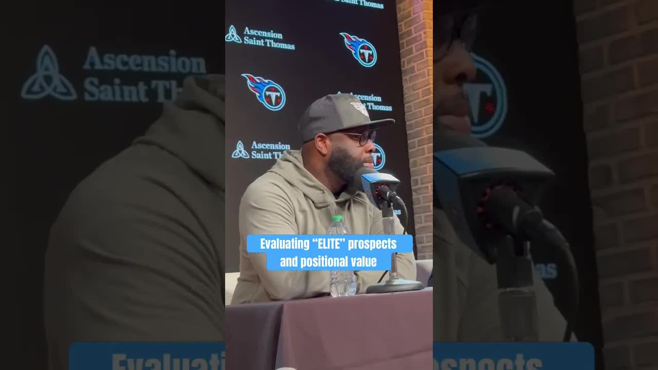 Ran Carthon on how the #Titans evaluate “elite” prospects at “non-elite ...