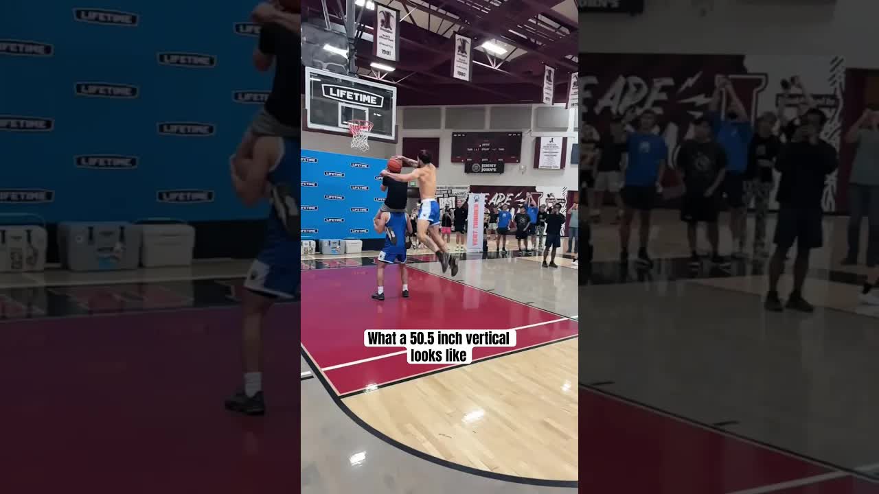 Incredible 50.5 Inch Vertical Jump! Basketball Dunk
