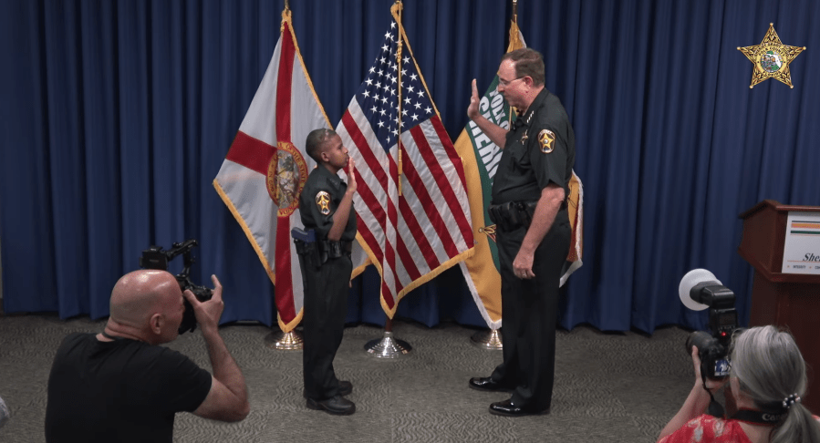 Sheriff Grady Judd swears in 13-year-old cancer survivor DJ Daniel as ... Sheriff Grady Judd swears in 13-year-old cancer survivor DJ Daniel as ...