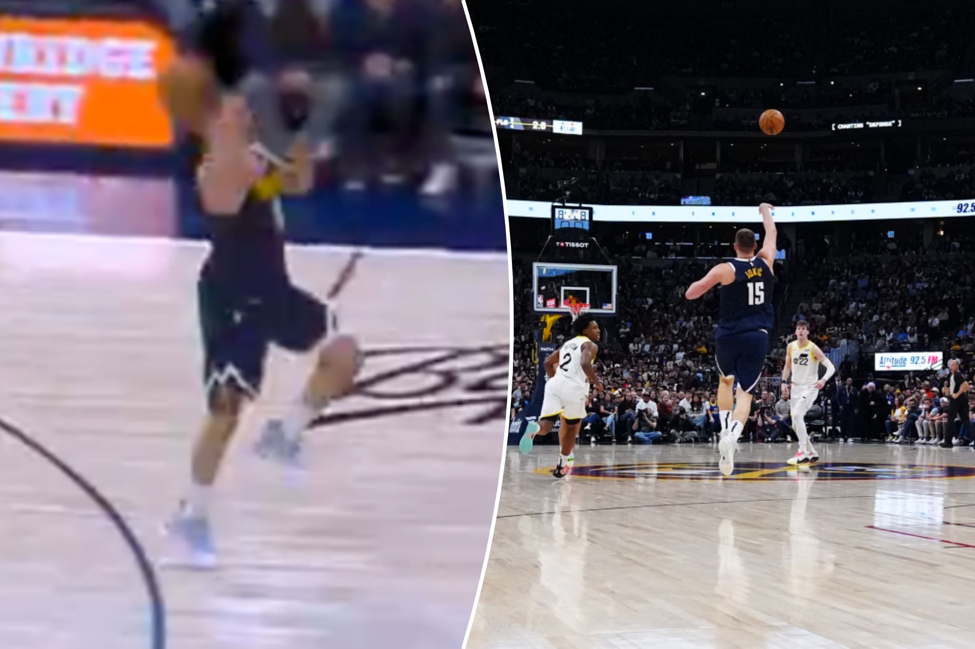 Nikola Jokic hits surreal one-handed shot at halftime buzzer for his ...