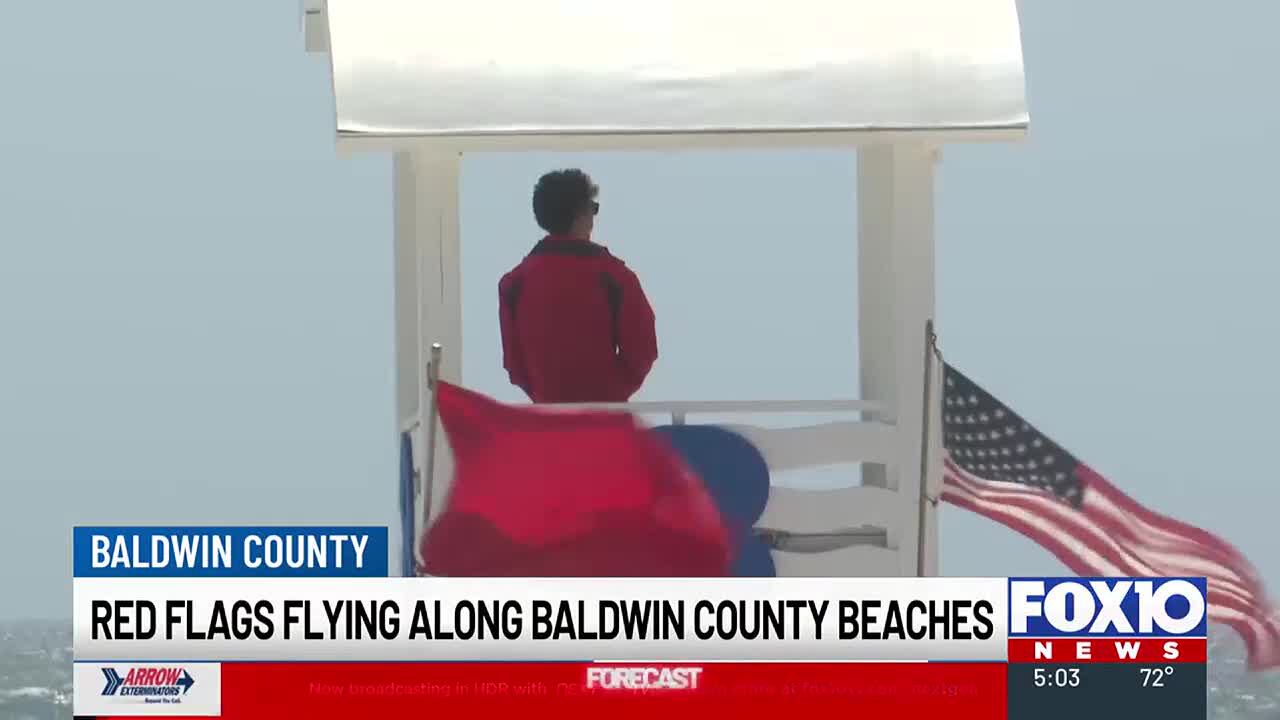 Red flags fly at Baldwin County beaches