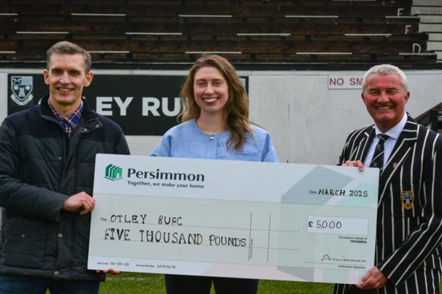 Otley Rugby Club receives £5,000 donation from Persimmon Homes