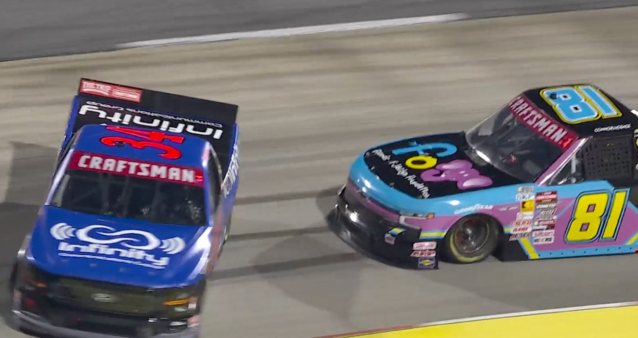 Connor Mosack makes contact, spins Layne Riggs early