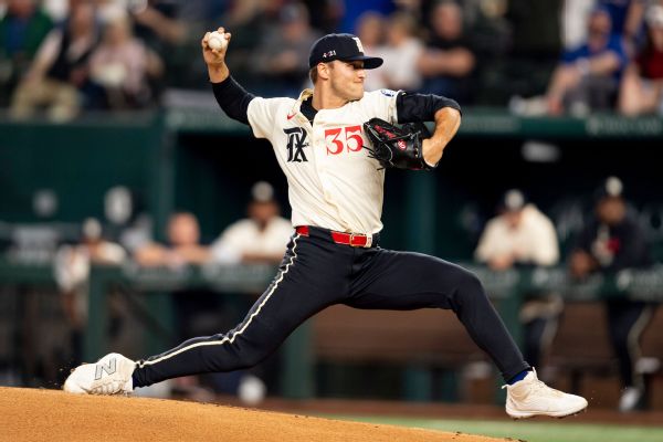 Rangers rookie Leiter gets 1st MLB win after taking a couple of 'hits'