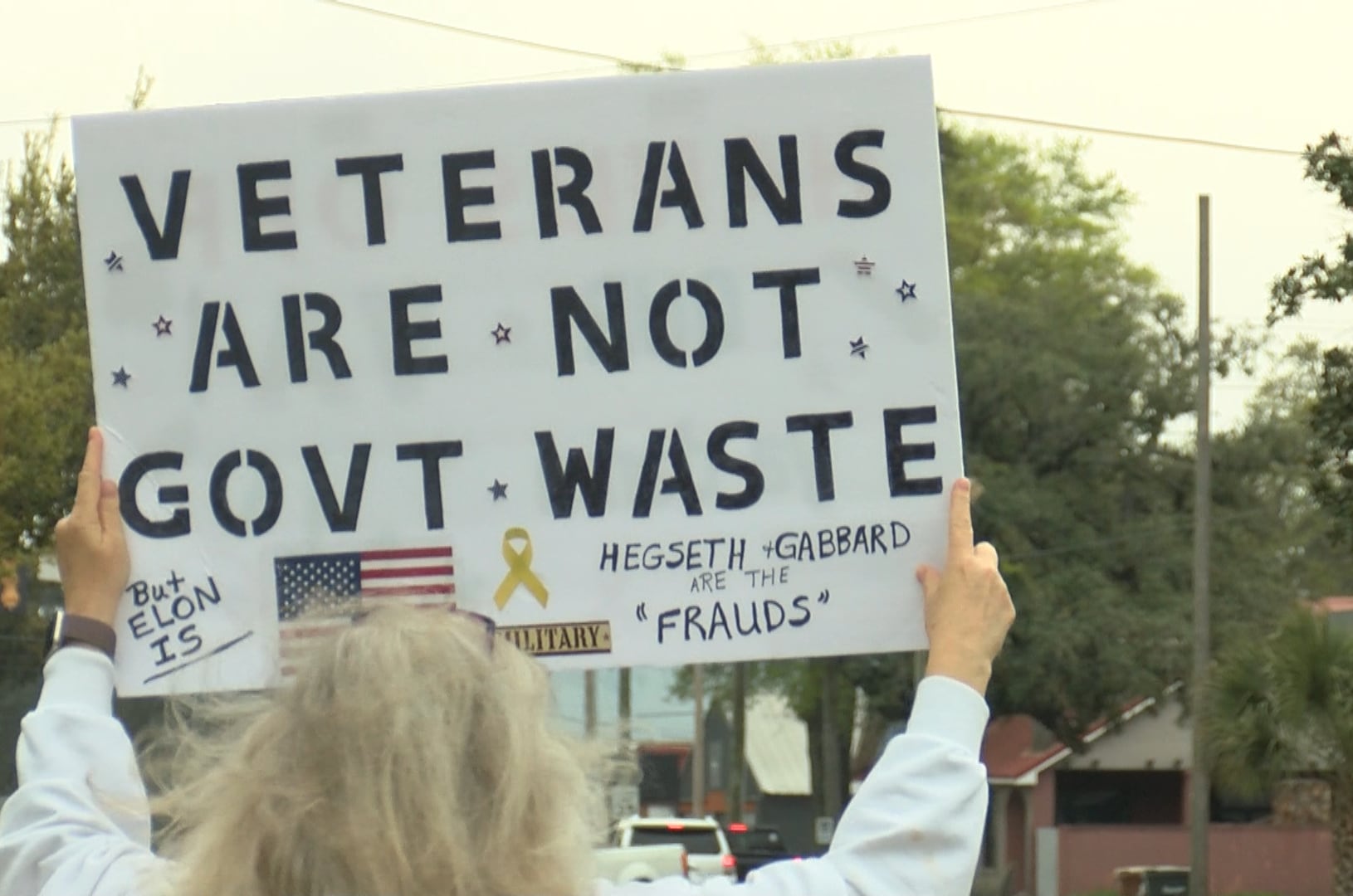 Local veterans protest recent VA funding cuts by DOGE
