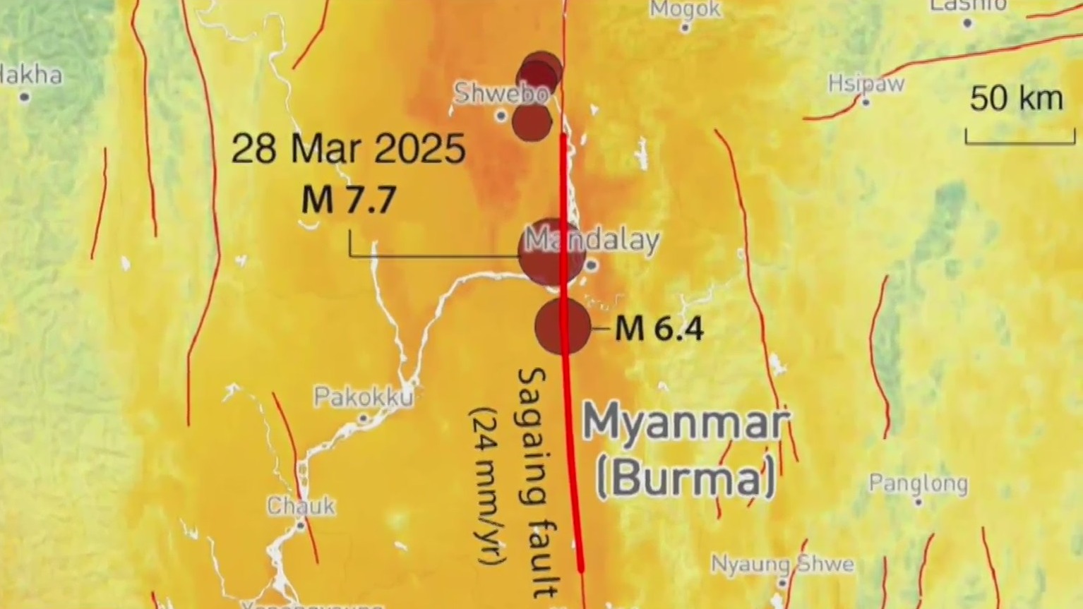 Myanmar earthquake fault shows similarities to San Andreas Fault ...