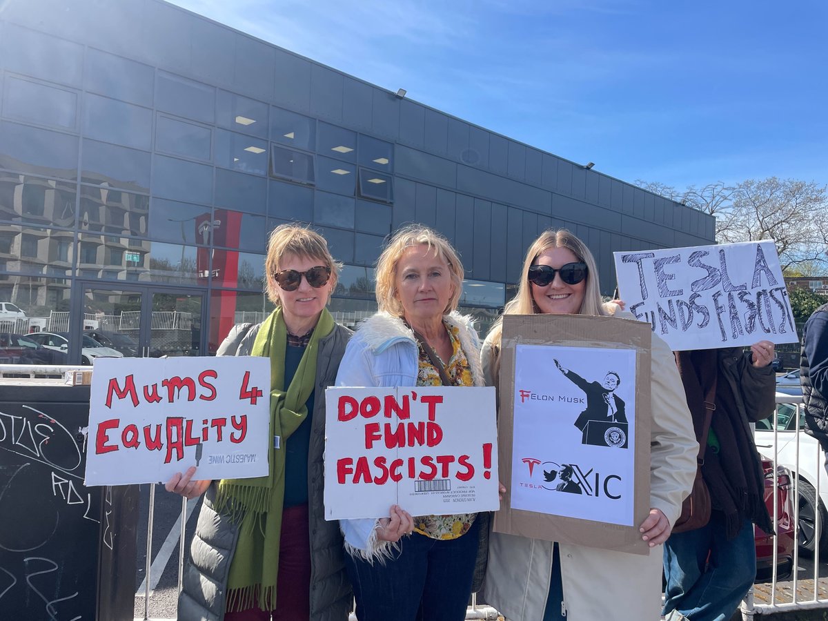 Tesla Takedown protests LIVE: Demonstrators rally outside London Tesla ...