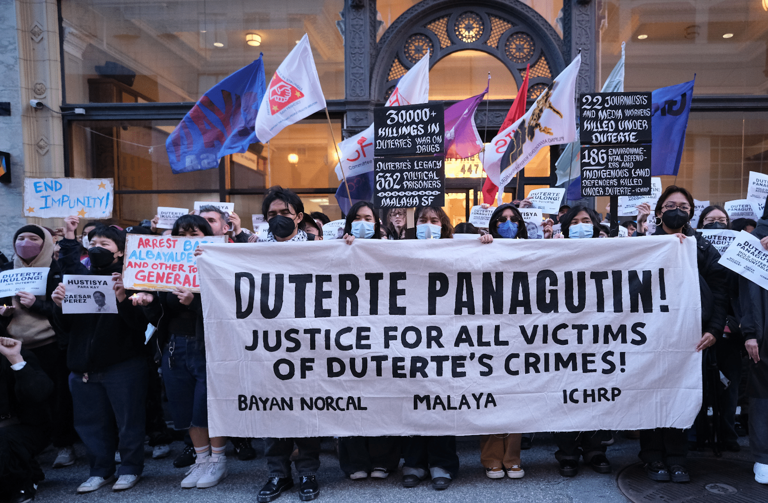 Fil-Am critics, supporters of Duterte hold rallies on his 80th birthday