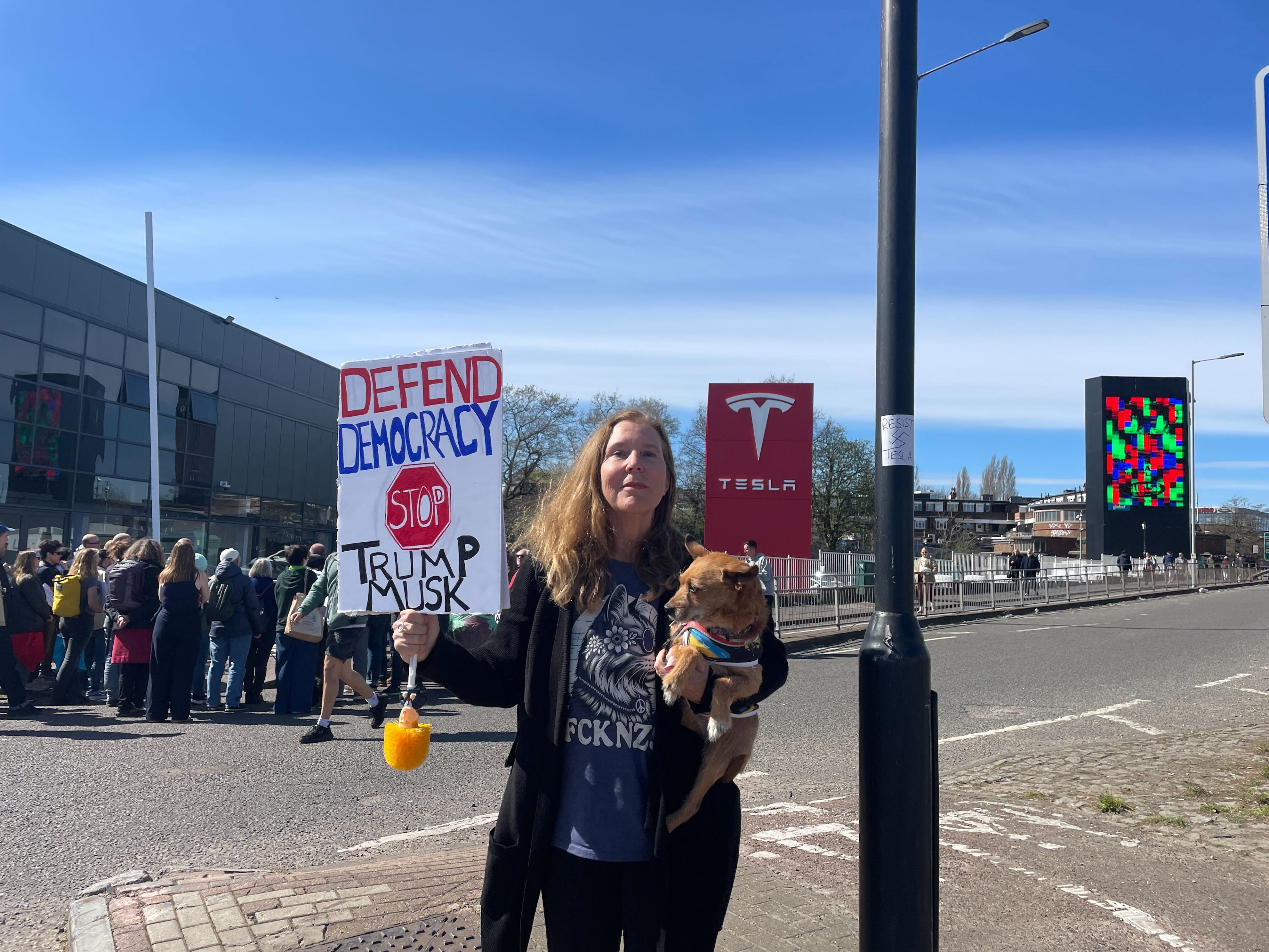 Tesla Takedown protests LIVE: Demonstrators rally outside London Tesla ...