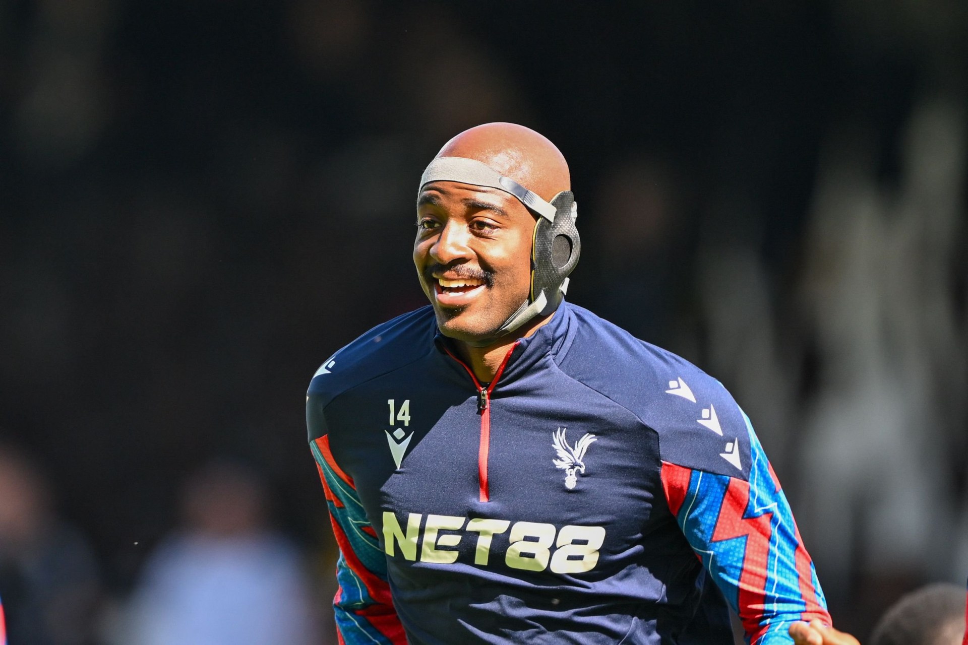 Jean-Philippe Mateta wears protective helmet after ear injury in ...