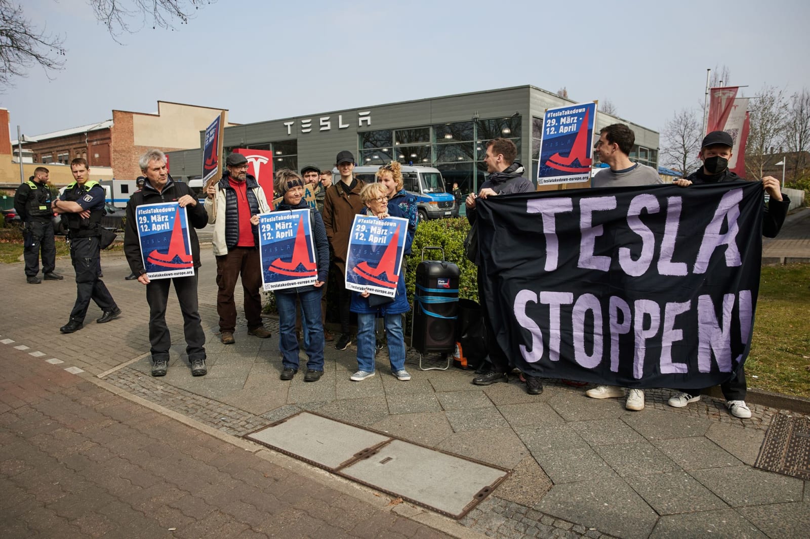 Demonstrators hold small protests against Tesla in German cities