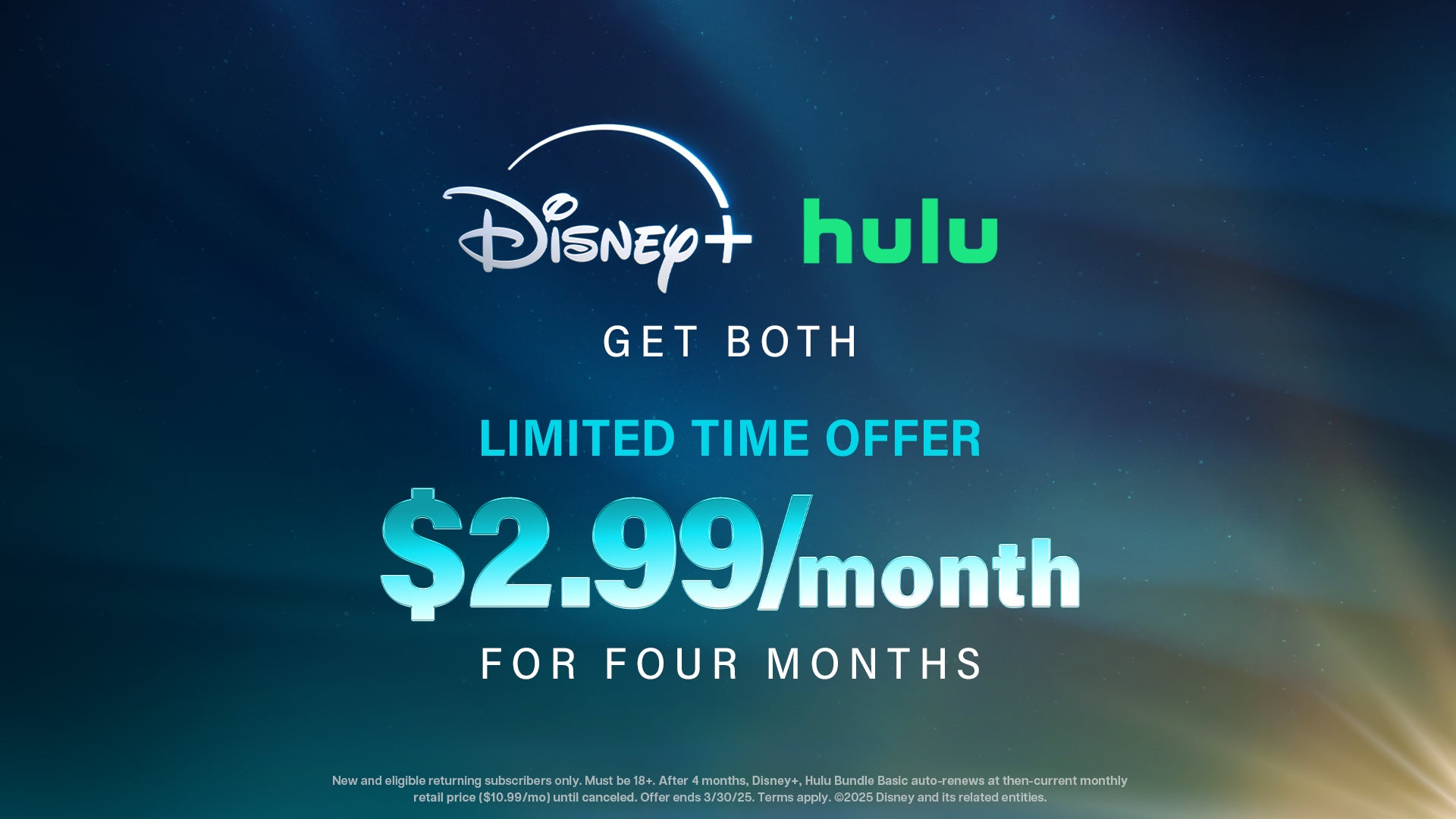 Last chance to get the Disney+ and Hulu Basic Bundle for $3 per month