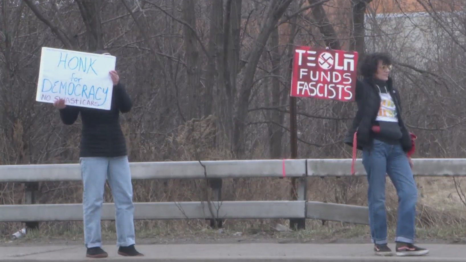 Tesla protest in Henrietta