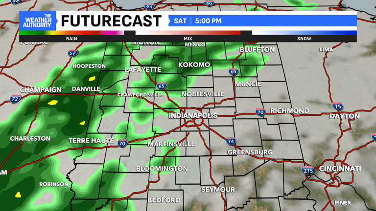 Tracking Saturday showers; severe storm risk for Sunday