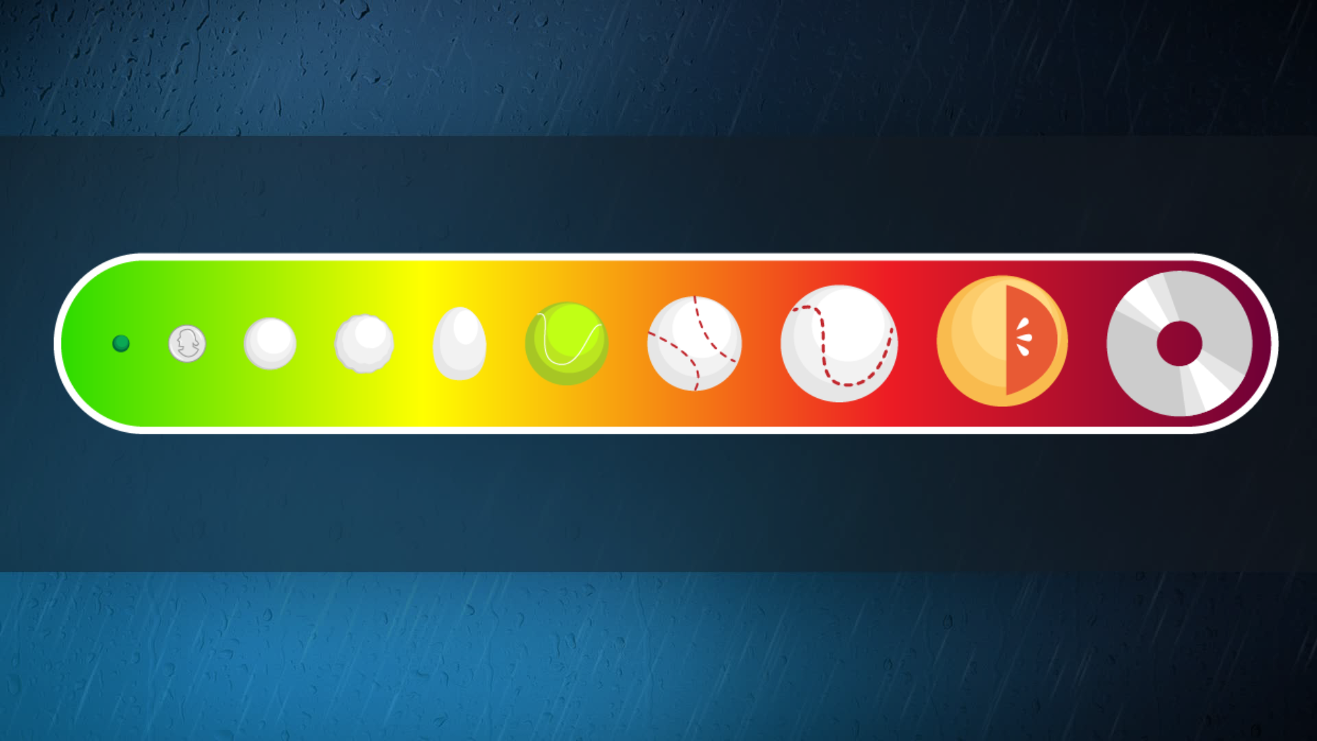 What Objects Meteorologists Use To Explain Hail Sizes, From Peas To DVDs