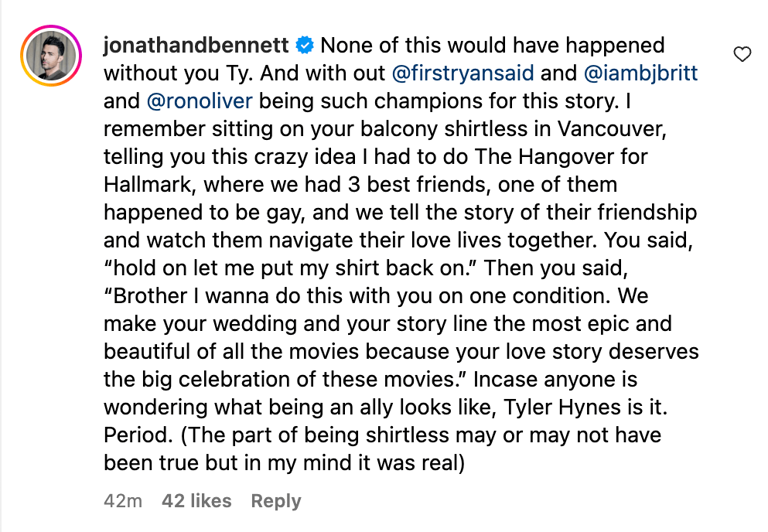 Jonathan Bennett & Tyler Hynes Post About ‘The Groomsmen: Second ...