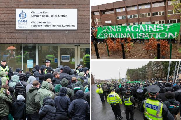 Celtic supporters protest outside police station amid concerns over ...