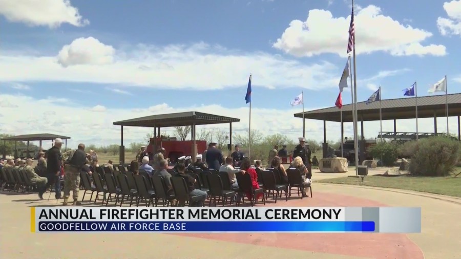 Annual memorial honors fallen firefighters at Goodfellow AFB