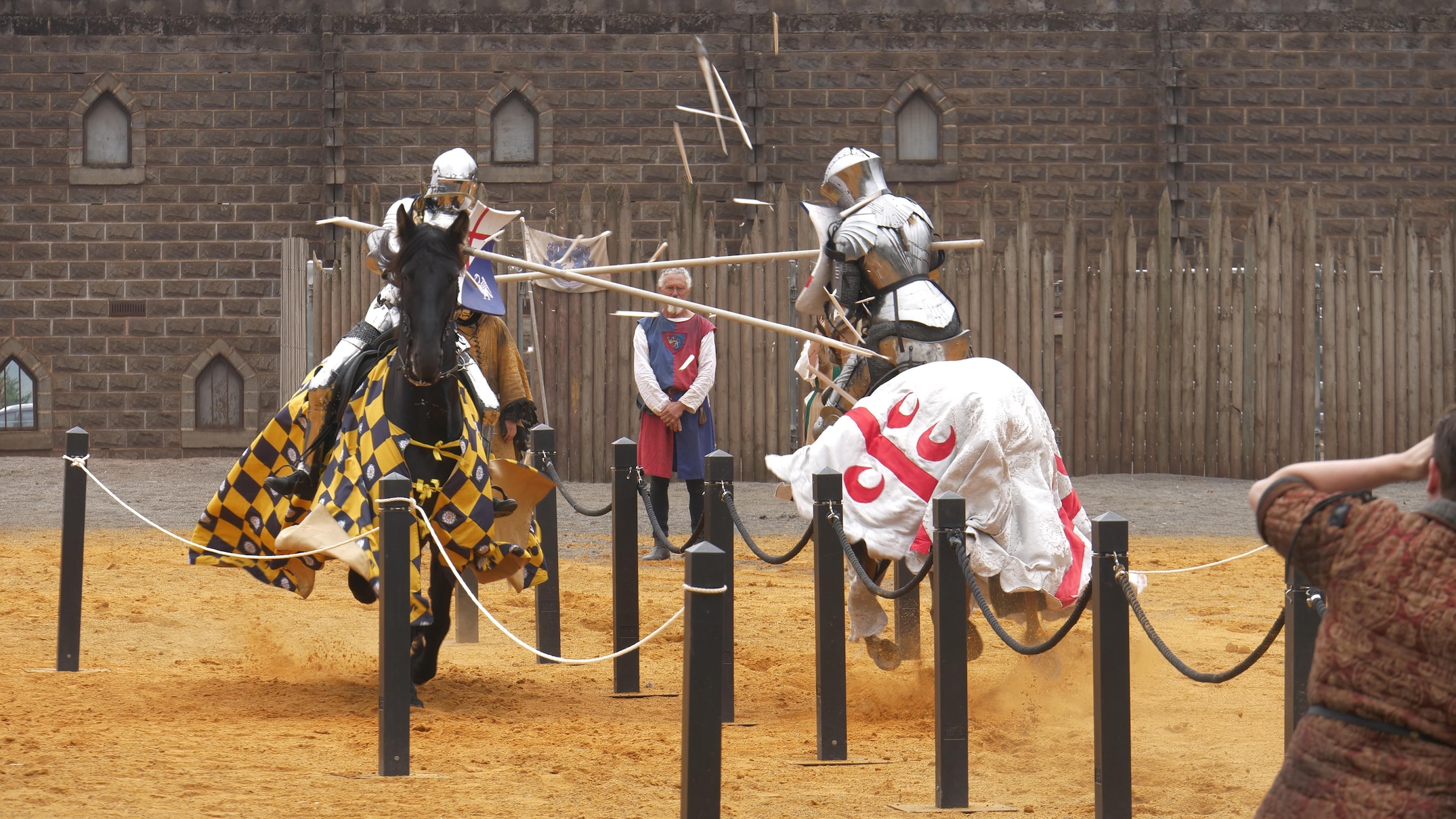 Australia beats England in The Smashes jousting tournament at Kryal Castle
