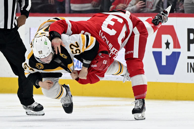 Detroit Red Wings gash Boston Bruins behind young scorers, 2-1, at home