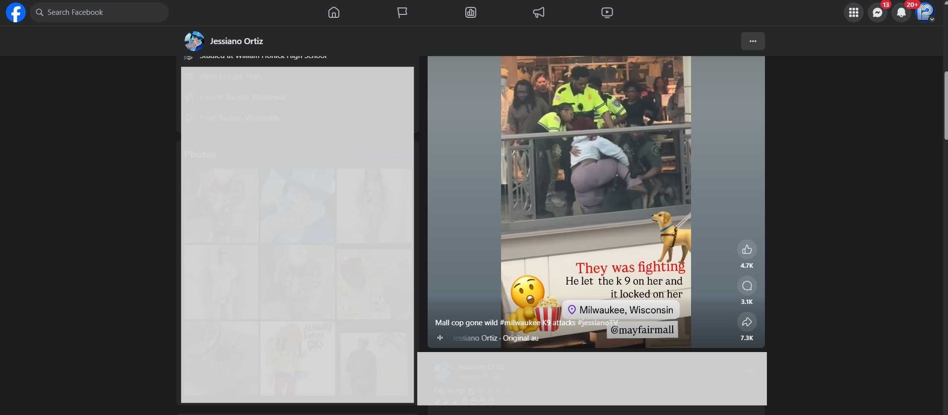 Security officer struggles to get K-9 to stop biting civilian in ...