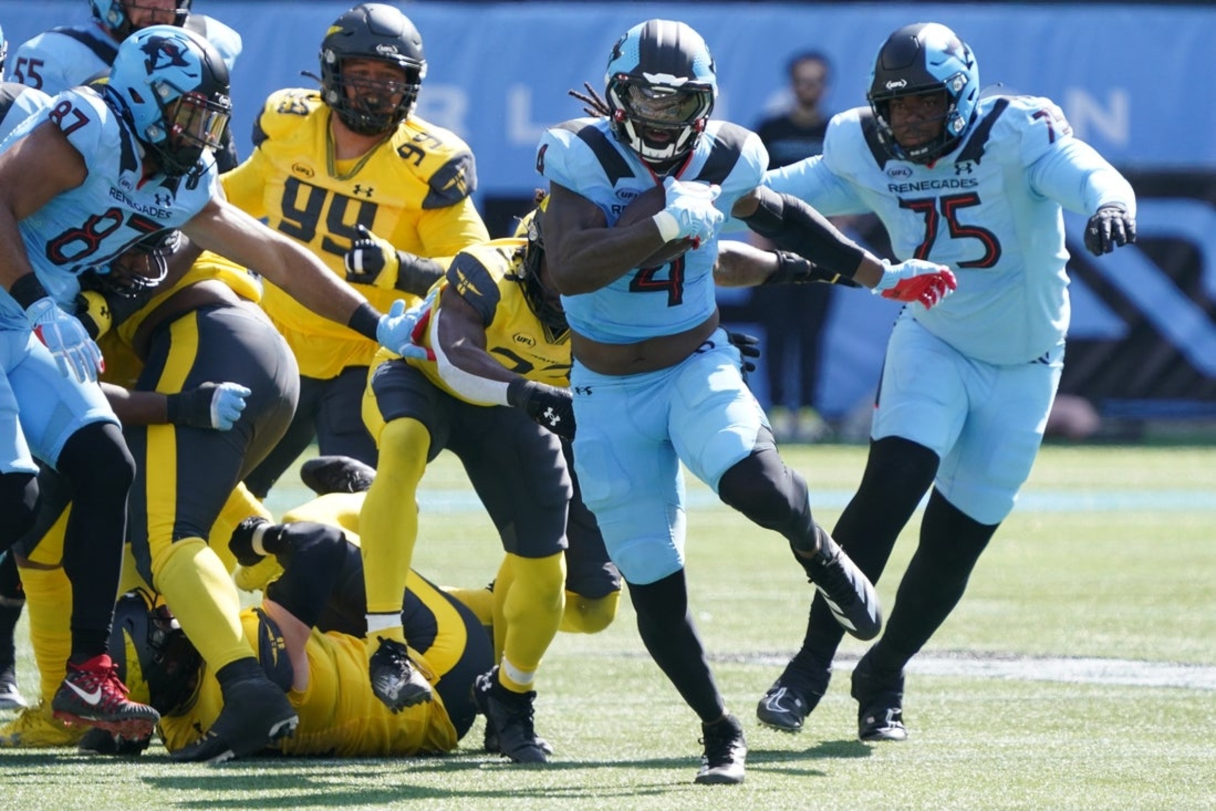 Kalen Ballage, Renegades run past Brahmas in season opener