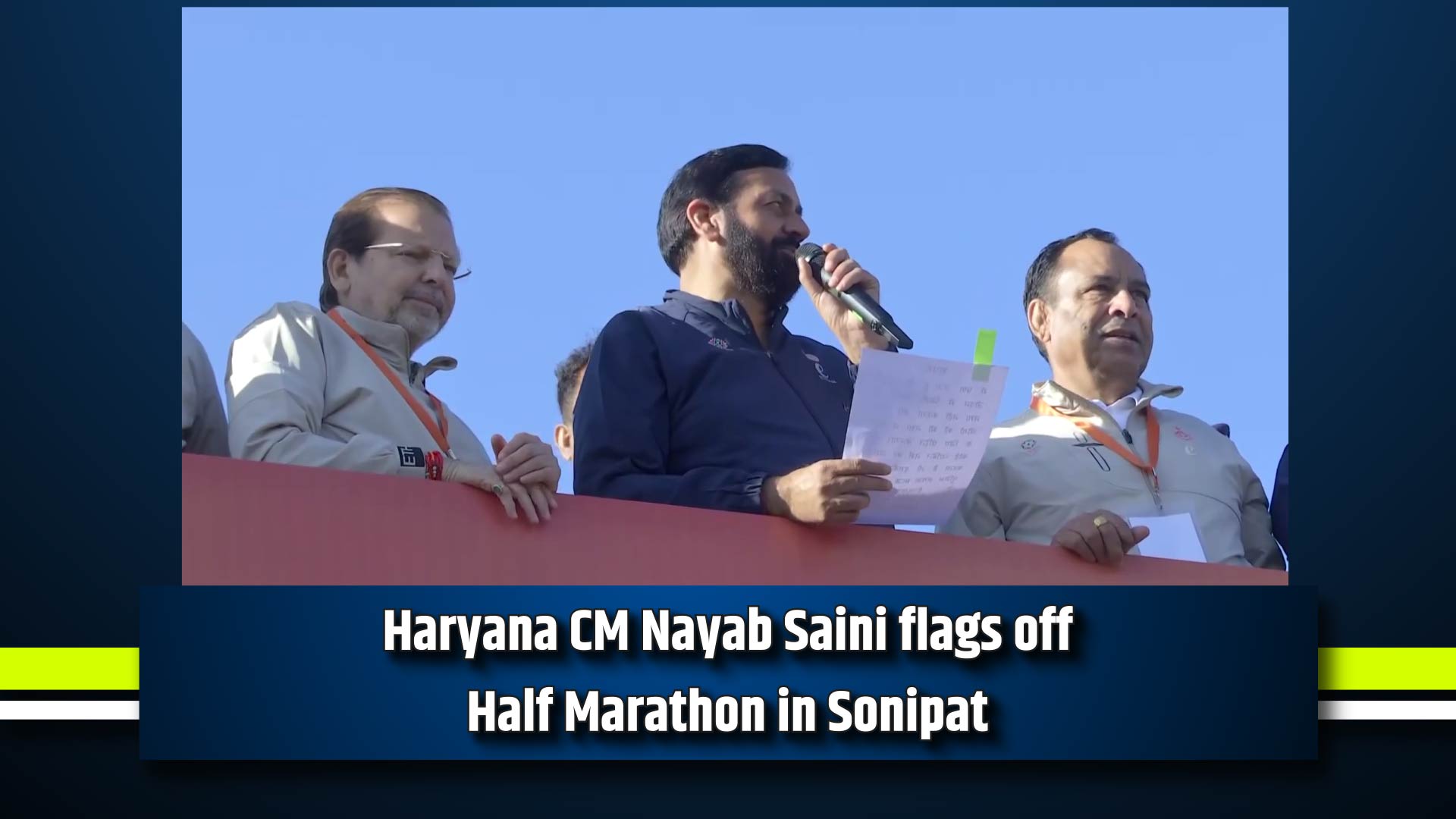 Haryana CM Nayab Saini flags off Half Marathon in Sonipat