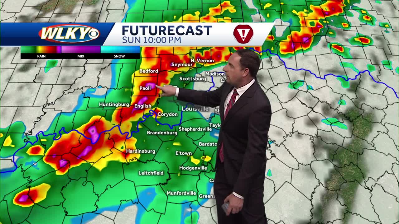 Line of severe storms likely Sunday night
