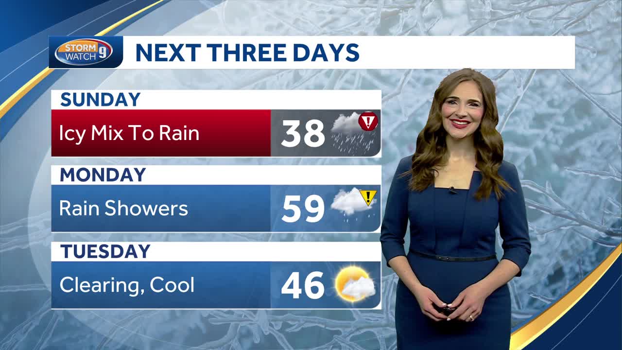 Video: Icy mix making messy travel conditions Sunday