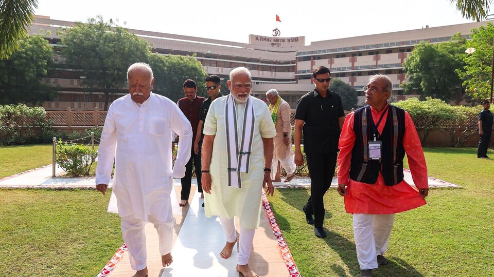 In first visit to RSS headquarters by a PM, Modi calls Sangh the ...