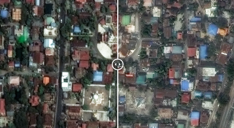 Myanmar earthquake aftermath: Satellite images show collapsed ...