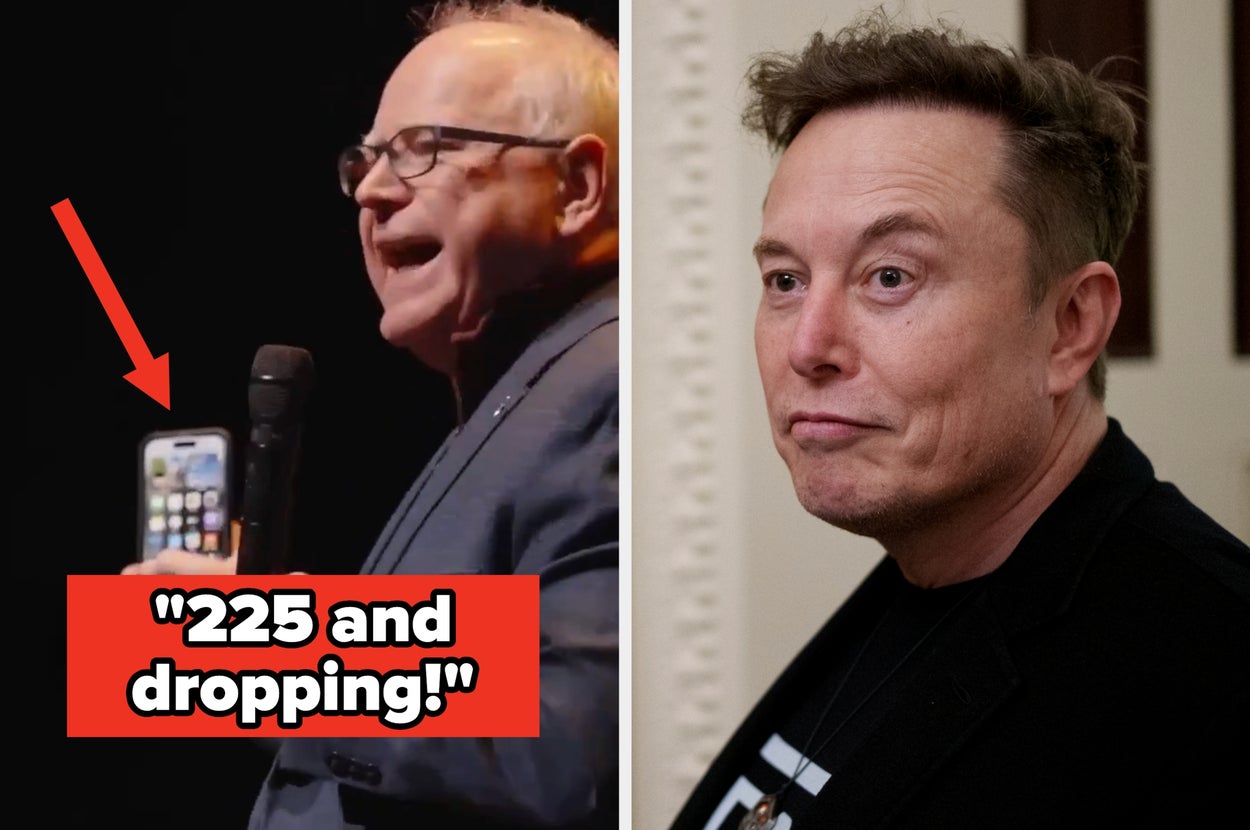Elon Musk's Reaction To Tim Walz Mocking Tesla's Plummeting Stock Price ...