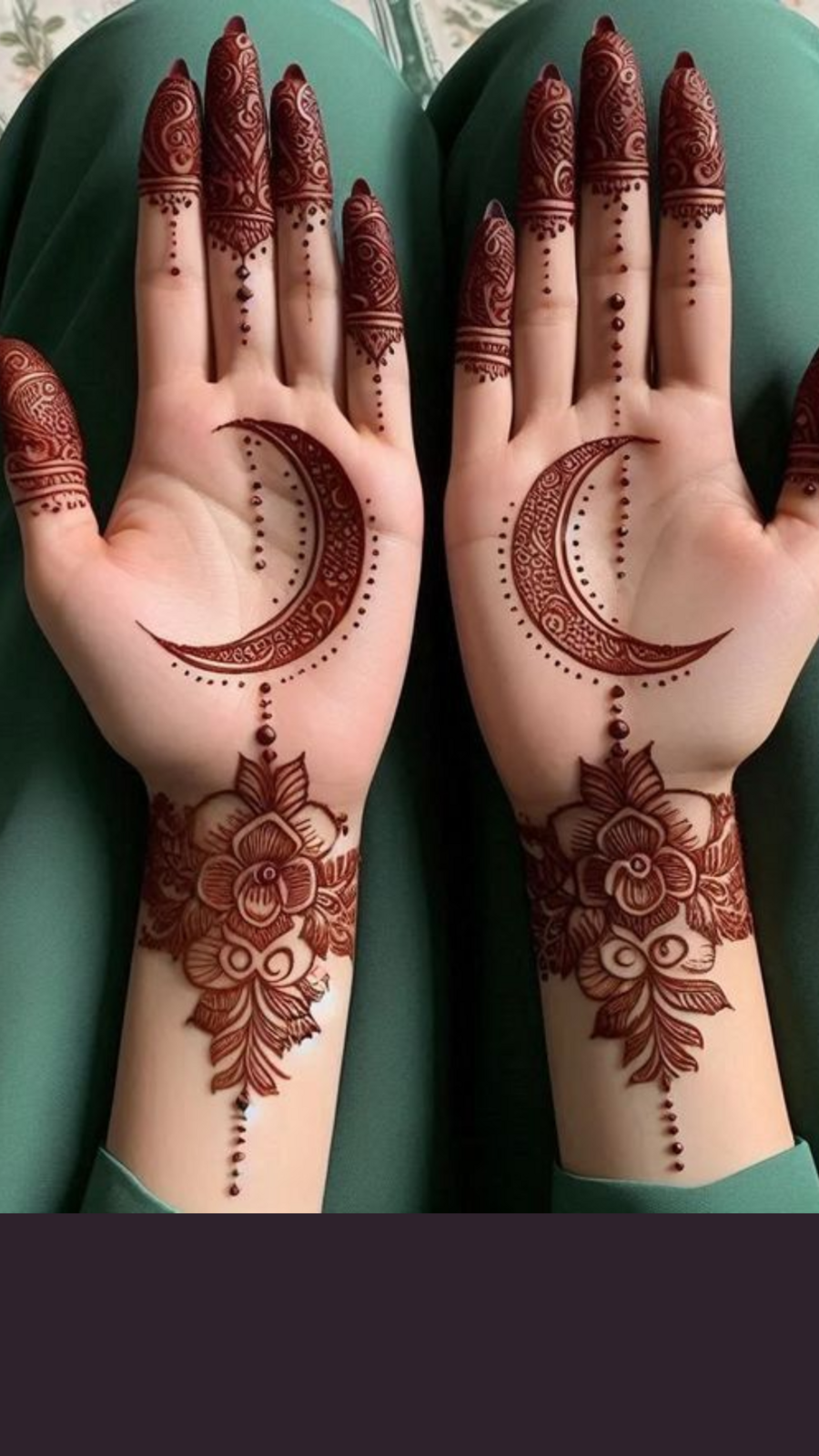 Beautiful chand mehendi designs for Eid 2025